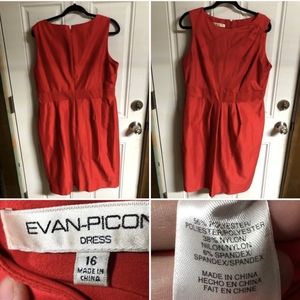 Evan Picone | Dresses | Evan Picone Brand Red Plus Size Dress With ...